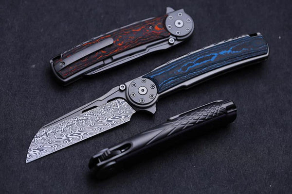Reate Knives - DAMASTEEL FAT J.A.C.K. 2.0 - FAT CARBON FIBER HANDLE ...